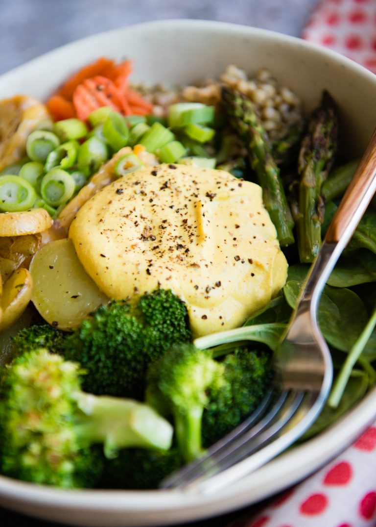 Spring Buddha Bowls with Creamy Turmeric Dressing | Hello Veggie