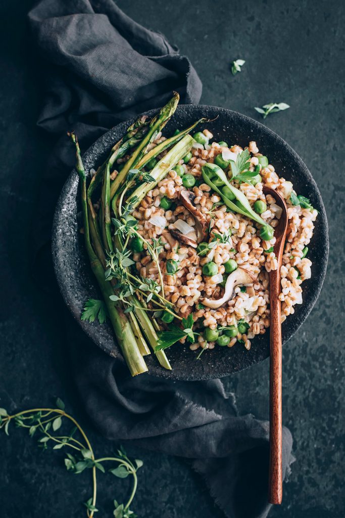 Spring Vegetable Farro Risotto | Hello Veggie