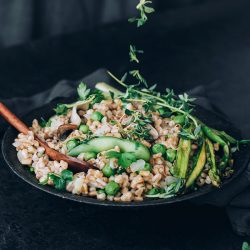 Spring Vegetable Farro Risotto | Hello Veggie