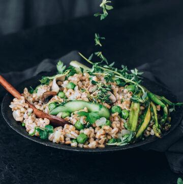 Spring Vegetable Farro Risotto | Hello Veggie
