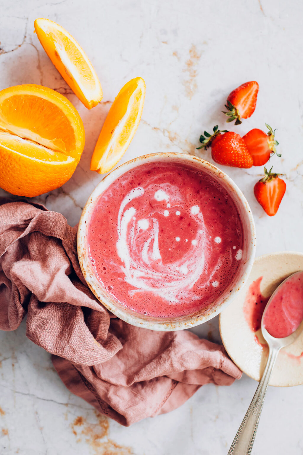 Strawberry Soup + Strawberry Banana Popsicles | HelloGlow.co