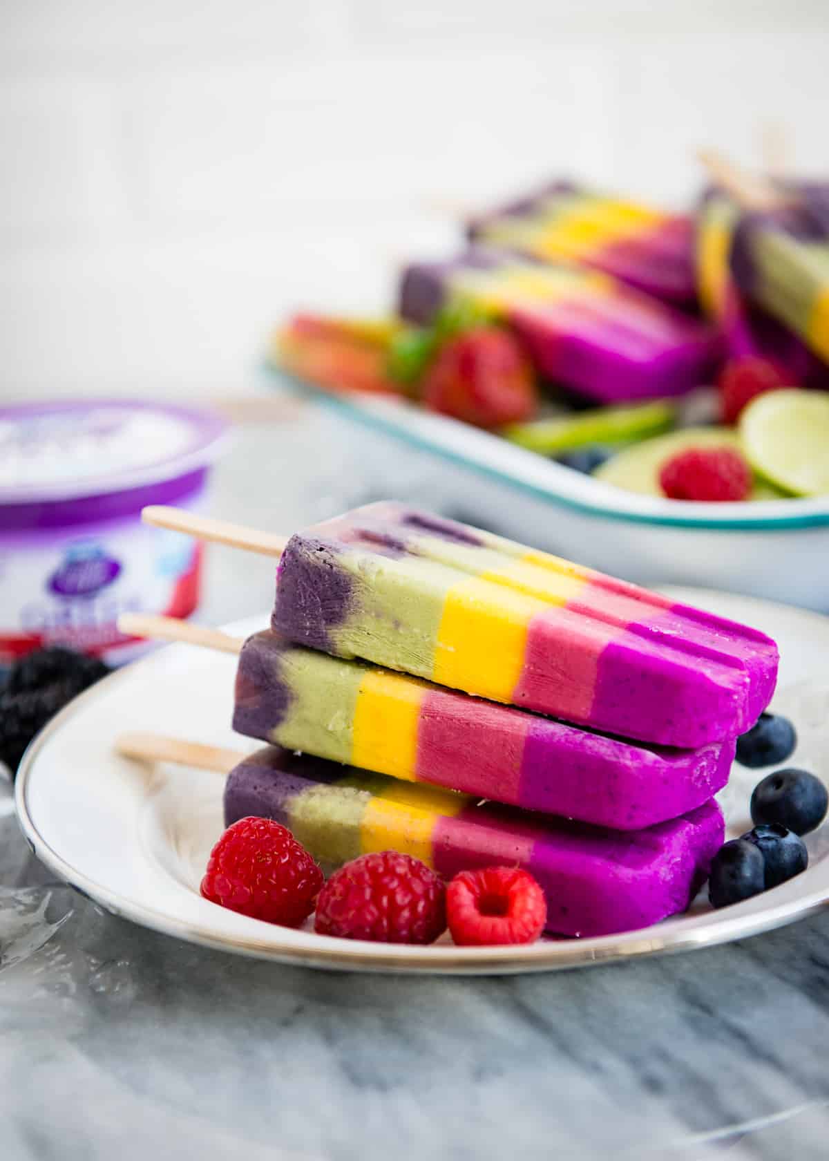 How To Make Rainbow Popsicles With Yogurt + Superfoods | Hello Veggie